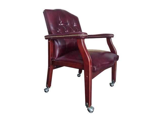 Boss Office Supplies B958M-BY Traditional Oxblood Vinyl Guest Chair W ...