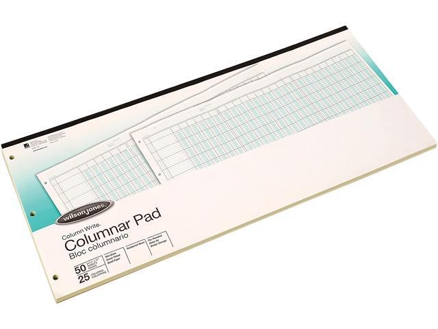 Wilson Jones WG7225A Accounting Pad, 25 Six-Unit Columns, 11" x 24.25 ...