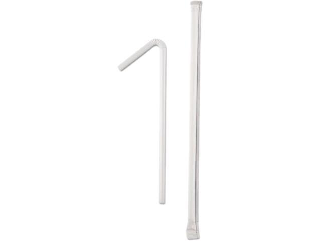 Dixie DIX FXW7 White 7 3/4" Polypropylene Wrapped Flex Straws - Newegg.com