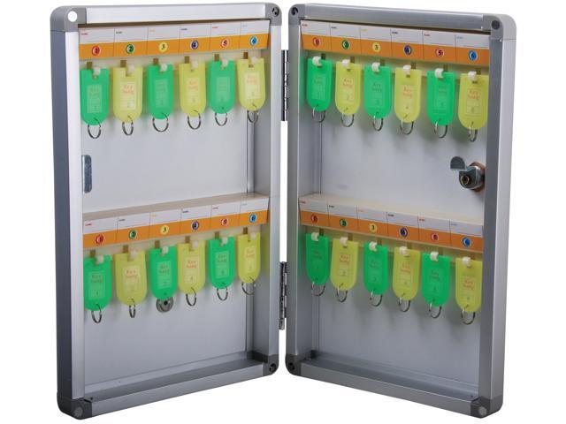 Royal Sovereign KMCS-24 24 Keys Aluminum Key Cabinet, Key Tags ...