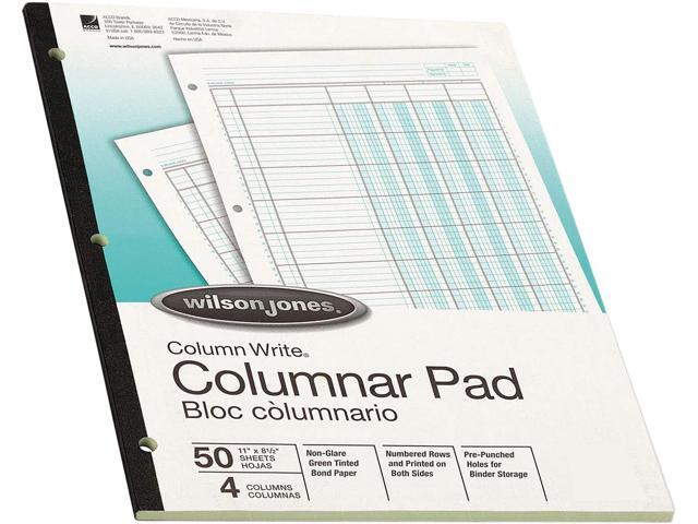 Wilson Jones WG7204A Column Write Pads, 8 1/2" x 11", 41 Lines, 4 ...