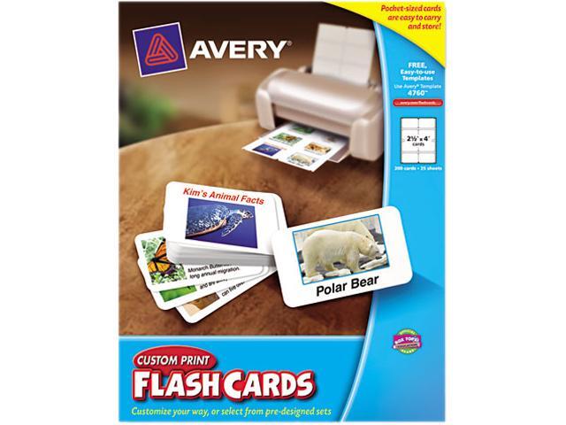 Avery 4760 Custom Print Flash Cards, 2-1/2" x 4", 200 Cards - Newegg.com