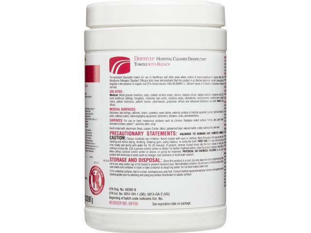 Clorox Dispatch Cleaner Disinfectant Towels, 6.75 x 8, Unscented, 150 ...