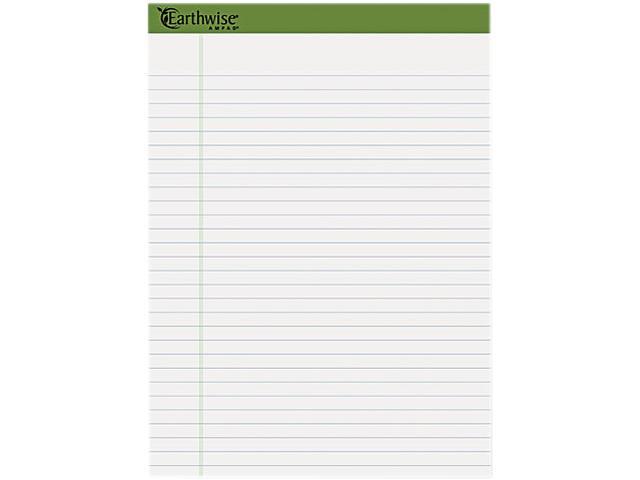 Earthwise Ampad 40102 Recycled Paper Pad, Legal/Legal Rule, Letter ...
