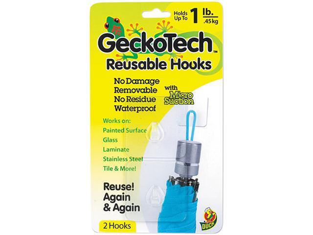 Duck 283380 GeckoTech Reusable Hooks, Plastic, 1 lb Capacity, Clear, 2 ...