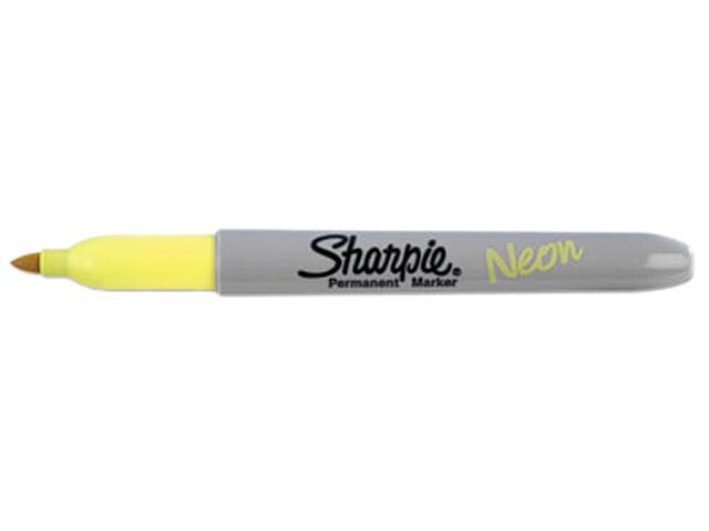 Sharpie 1860445 Neon Permanent Markers, Neon Yellow, Dozen - Newegg.com