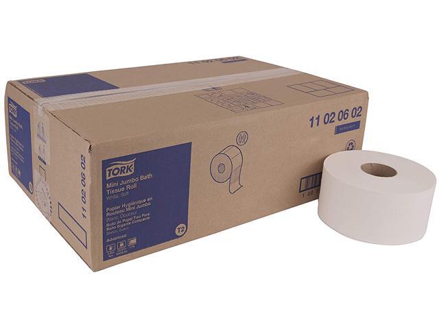 Tork 11020602 Advanced Soft Mini Jumbo Bath Tissue Roll, 2-Ply, 750.71 ...