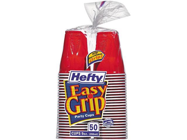 Hefty PAC C20950 Easy Grip Disposable Plastic Party Cups, 9 oz., Red ...