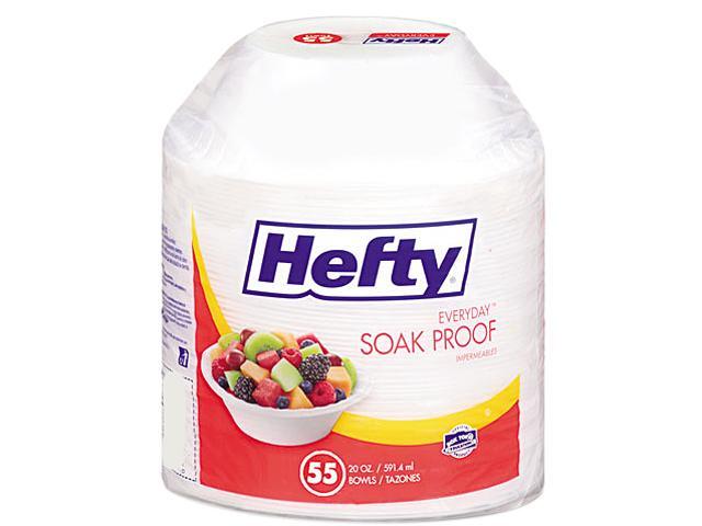 Hefty D22155 Soak Proof Tableware, Foam Bowls, 20 oz, 55 Bowls/Pack ...