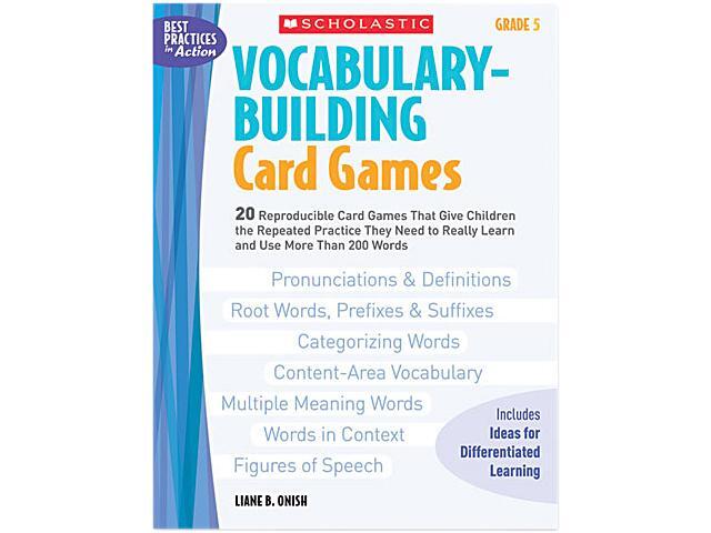 Scholastic 0439578167 Vocabulary Building Card Games, Grade Five, 80 ...