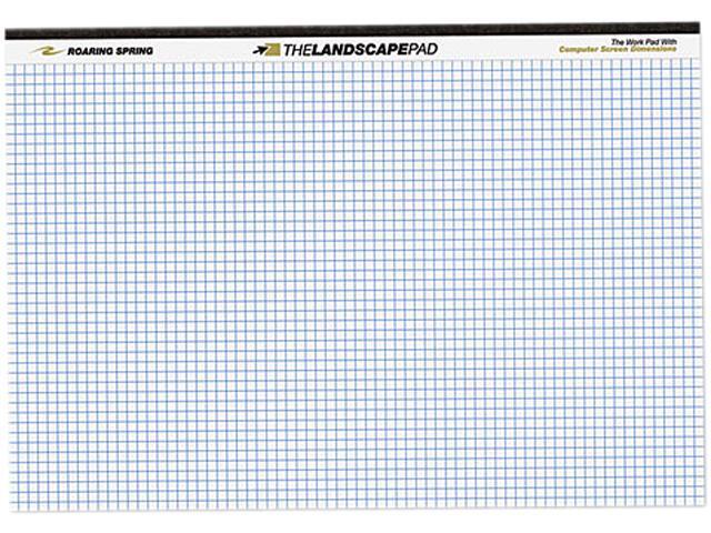 Roaring Spring 74505 Landscape Format Writing Pad, Quad Ruled, 11 x 9-1 ...