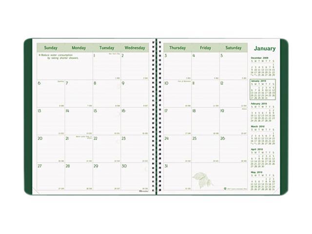 Rediform CB435WGRN EcoLogix Recycled Monthly Planner, Wirebound, 11 x 8 ...