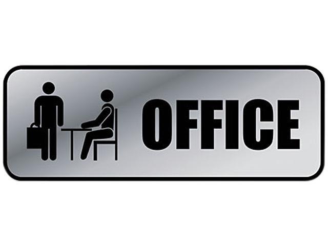 Brushed Metal Office Sign 9"x3" 2/EA Silver - Newegg.com