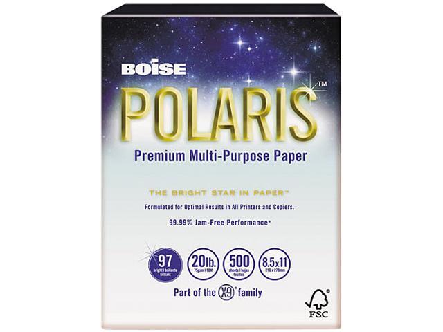 Boise POLARIS Copy Paper, 8 1/2 x 11, 20lb White, 5,000 Sheets/Carton ...