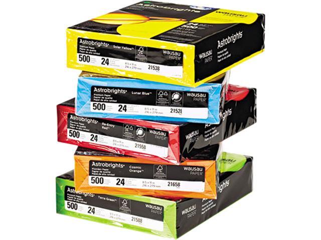 Wausau Paper Astrobrights Colored Paper, 24lb, 8-1/2 x 11, Assorted ...