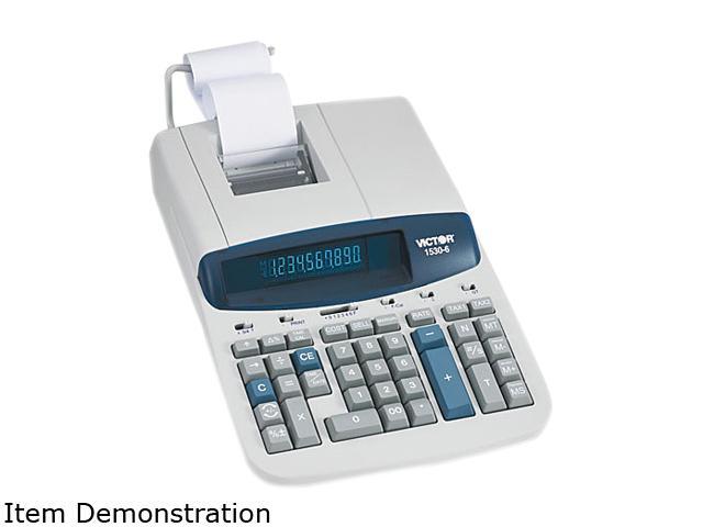 Victor 1530-6 Two-Color Ribbon Printing Calculator Black/Red Print 5 ...