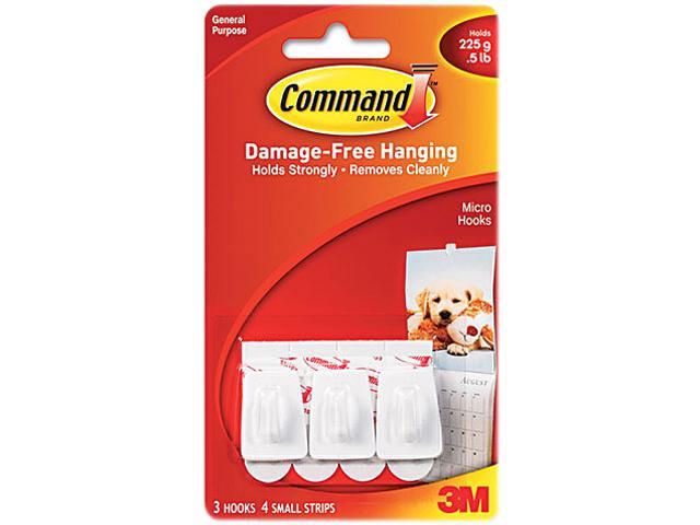 Command 17066 Adhesive Micro Utility Hooks, Plastic, White, 3/Pack - Newegg.com