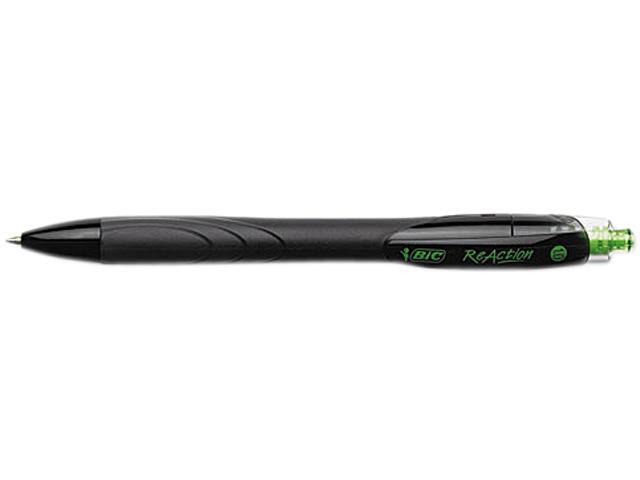 BIC CPGE11BK ecoLutions Reaction Ballpoint Retractable Pen, Black Ink ...