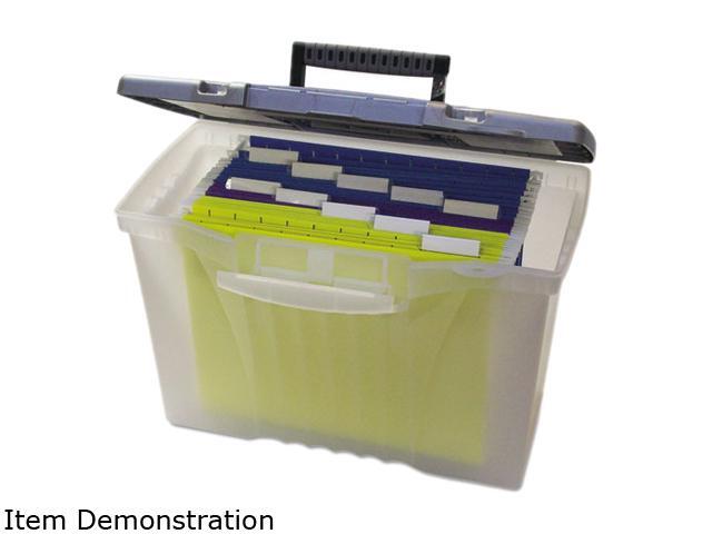 Storex 61511U01C Portable File Storage Box w/Organizer Lid, Letter ...