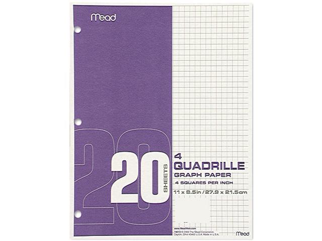 Mead Quadrille Graph Paper, Quadrille (4 sq/in), 8 1/2 x 11, White, 12 ...