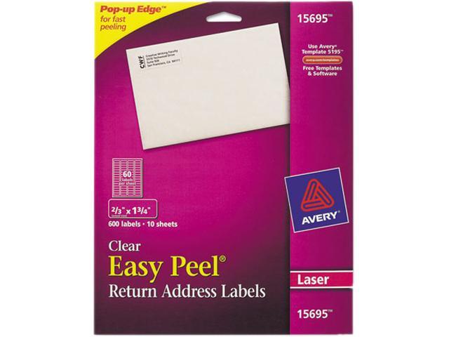 Avery Matte Clear Return Address Labels Sure Feed Technology Laser 0 