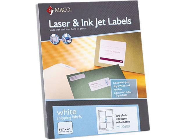Maco ML-0600 White All-Purpose Labels, 3 1/3 x 4, 600/Box - Newegg.com