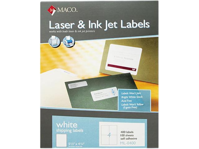 Maco ML-0400 White All-Purpose Labels, 5 1/2 x 4 1/4, 400/Box - Newegg.com