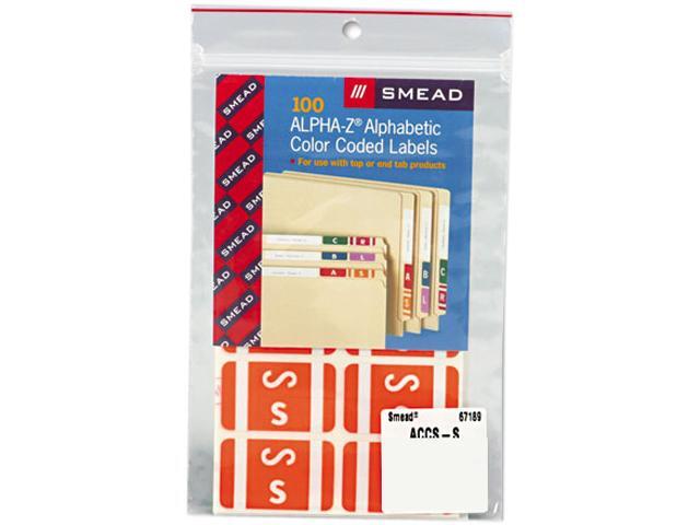 Smead 67189 Alpha-Z Color-Coded Second Letter Labels, Letter S, Orange ...