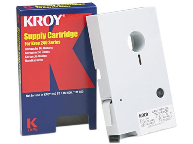 Kroy 2227501 Duratype 240 Series Labeling Tape, 1/2 x 50ft, Black on ...