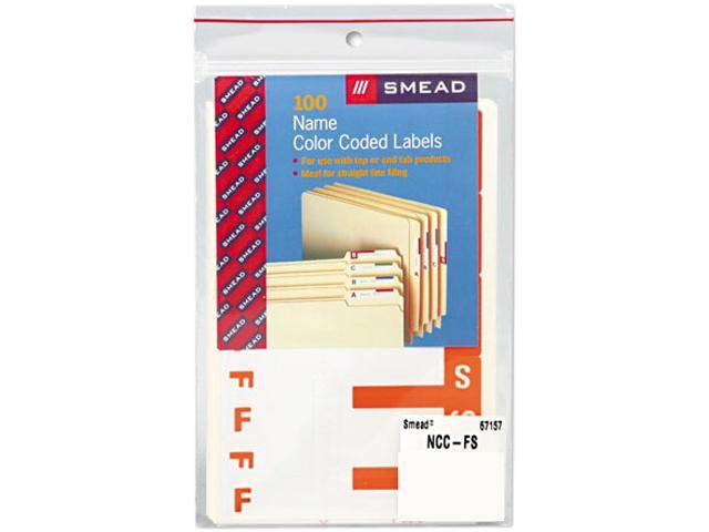 Smead 67157 Alpha-Z Color-Coded First Letter Name Labels, F & S, Orange ...