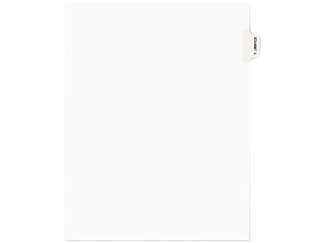 Avery-Style Preprinted Legal Side Tab Divider Exhibit L Letter White 25 ...