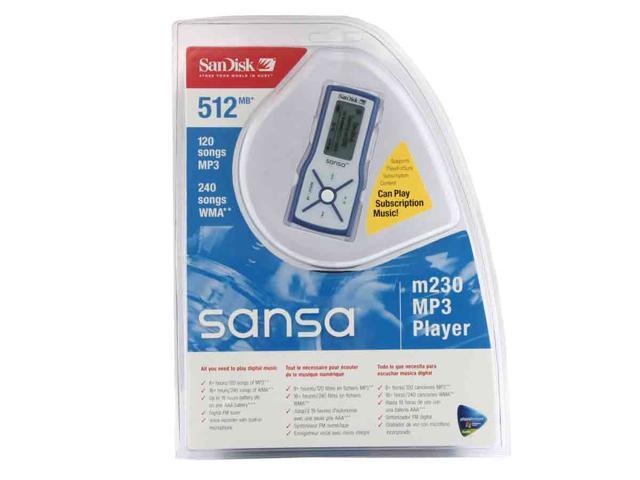 SanDisk Sansa m200 Blue 512MB MP3 Player Sansa m230 - Newegg.com