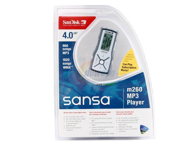 SanDisk Sansa m200 Silver/Black 4GB MP3 Player Sansa m260 - Newegg.com