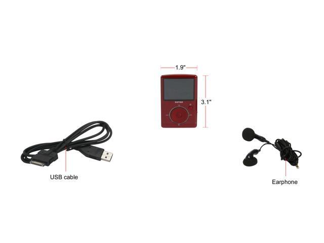 Open Box: SanDisk Sansa Fuze 1.9" Red 4GB MP3 / MP4 Player - Newegg.com