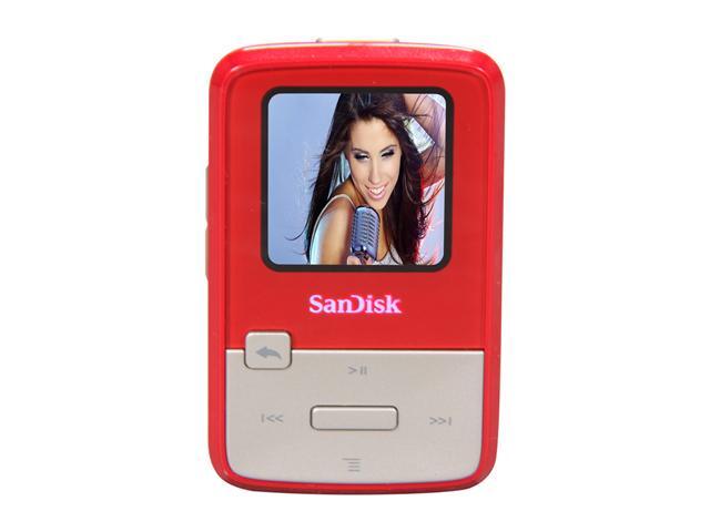 SanDisk Sansa Clip Zip 1.1" Red 4GB MP3 Player SDMX22-004G-A57R ...