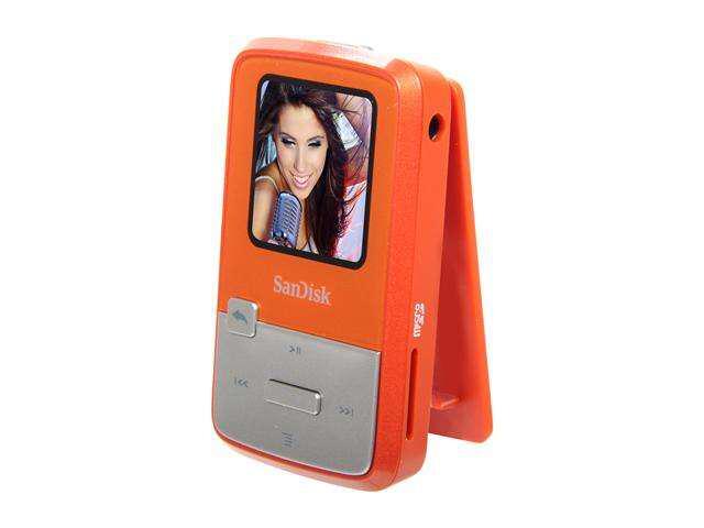 SanDisk Sansa Clip Zip 1.1" Orange 4GB MP3 Player SDMX22-004G-A57O ...