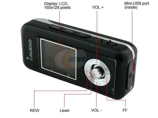 iAUDIO U3 Black 2GB MP3 Player U3-2048BL - Newegg.com