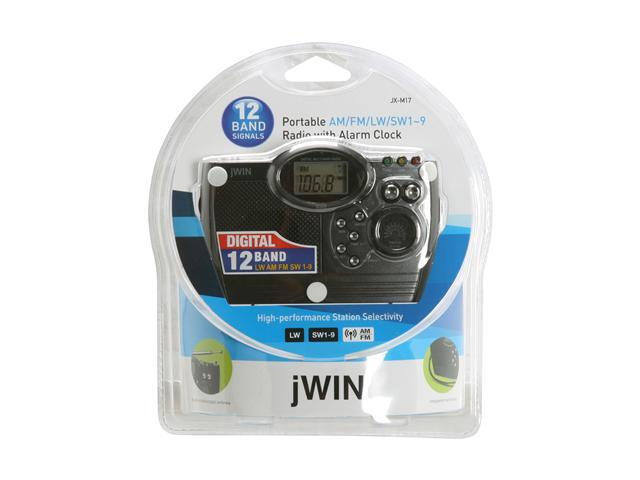 Jwin Multi Band Portable Radio with Alarm Clock JX-M17BLK - Newegg.com