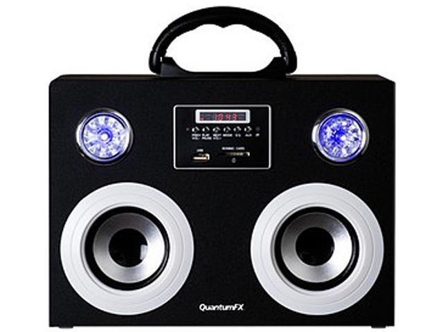 QFX CS15US GREY Portable Multimedia Speaker w/ USB/SD/MMC Port and FM ...
