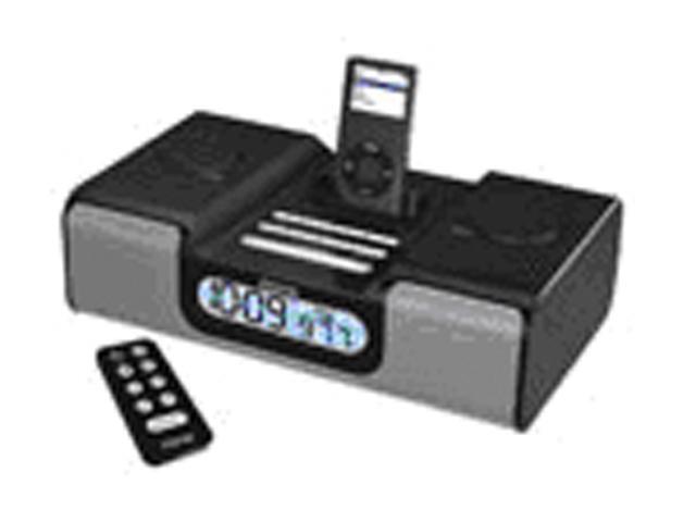 iHome Black Dual Alarm Clock Radio with dock for iPod Model iH8B ...