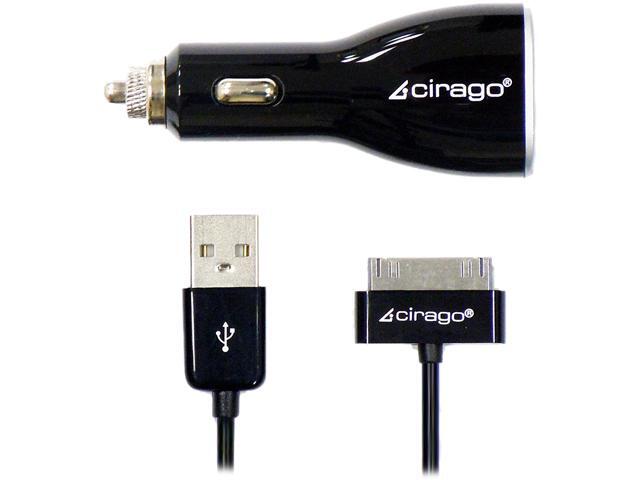 Cirago MFi Certified 2.1 Amp + 1 Amp Dual USB Car Charger Kit with 5Ft ...