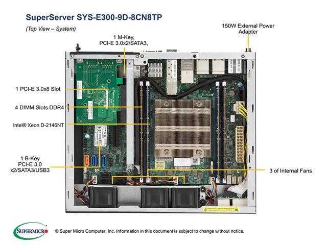 SUPERMICRO Compact Server System Intel Xeon D-2146NT, 8-Core, 16 ...