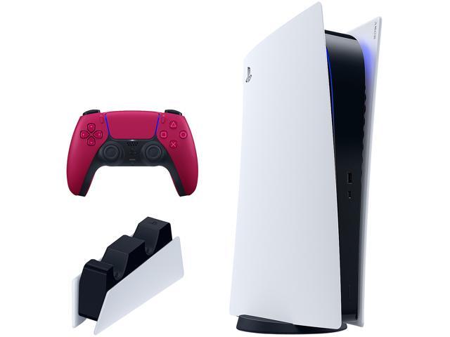 PS5 Bundle - Includes PlayStation 5 Digital Console, Additional DualSense Cosmic Red Controller ...