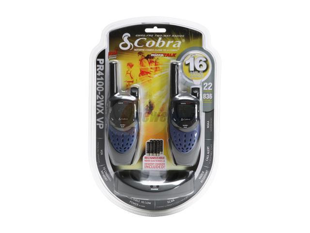 Cobra PR-4100/2WXVP GMRS/FRS 2-Way Radio Value-Pack with 16-Mile Range ...
