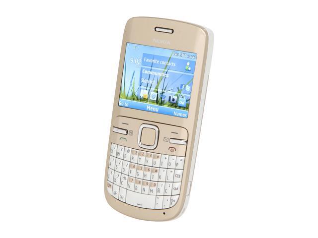 Nokia C3-00 Gold Unlocked GSM Smart Phone w/ Full QWERTY Keyboard / Wi ...