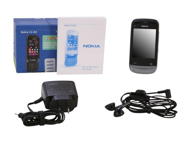 Nokia Touch and Type US C2-02 Dark Chrome Unlocked GSM Slide Phone / 2 ...