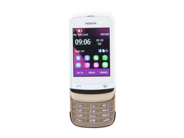 Nokia Touch and Type EU C2-02 White/Gold Unlocked GSM Slide Phone / 2 ...