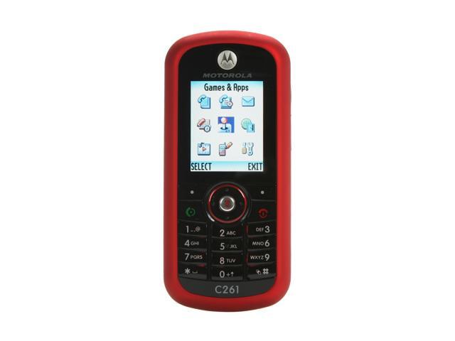 Motorola C261 red unlocked GSM bar phone with speakerphone - Newegg.com