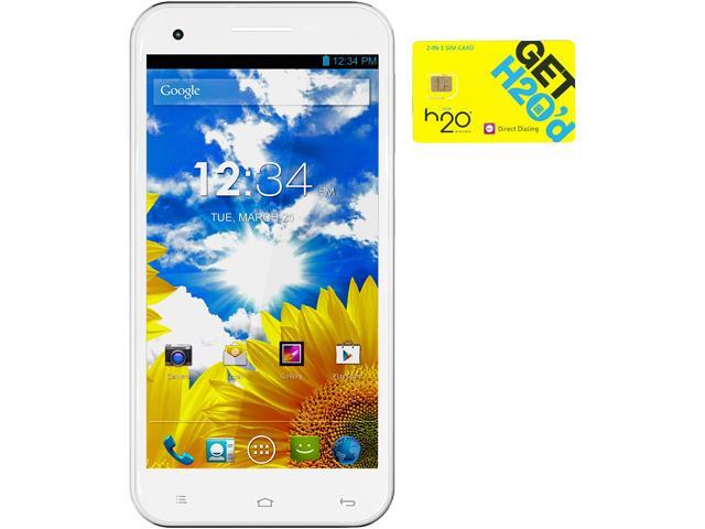 Blu Studio 5.5 D610a White Dual-SIM Android Cell Phone + H2O $40 SIM ...