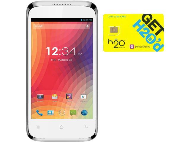 Blu Star 4.0 S410a White Android Cell Phone + H2O $40 SIM Card - Newegg.com